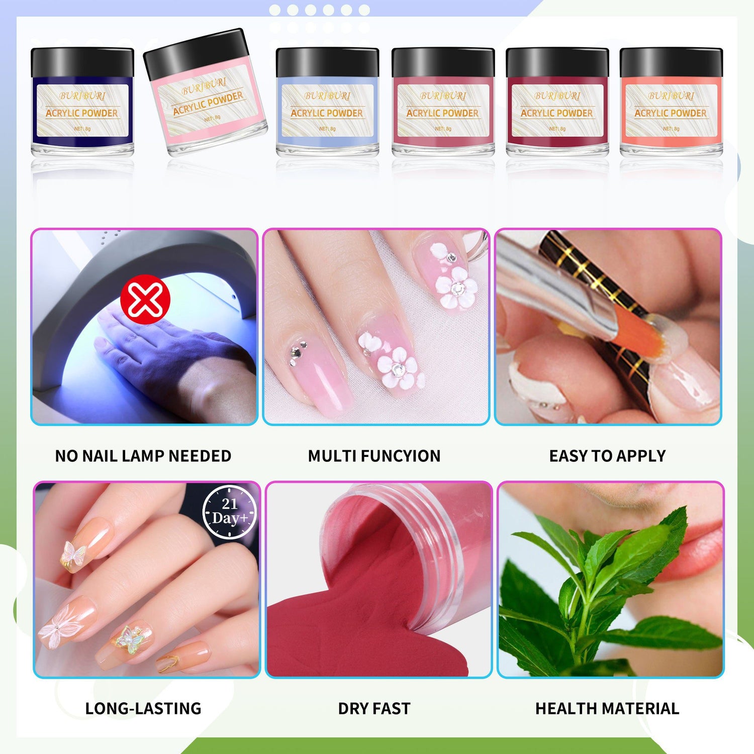 Discover The Vibrant World of Colored Acrylic Powder – BURIBURI STORE